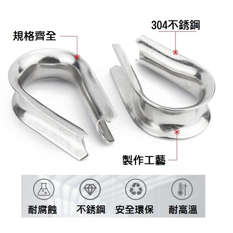 ⭐現貨【susumy】⭐304毛眼環 超大尺寸 毛眼圈 白鐵 鋁套 鍍鋅鋼索 不鏽鋼索 鋼索夾 伸縮器 鋼索保護 | 蝦皮購物