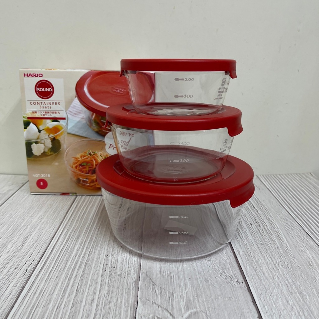 日本製 HARIO耐熱玻璃保鮮盒 3入組 MST-3018 | 蝦皮購物