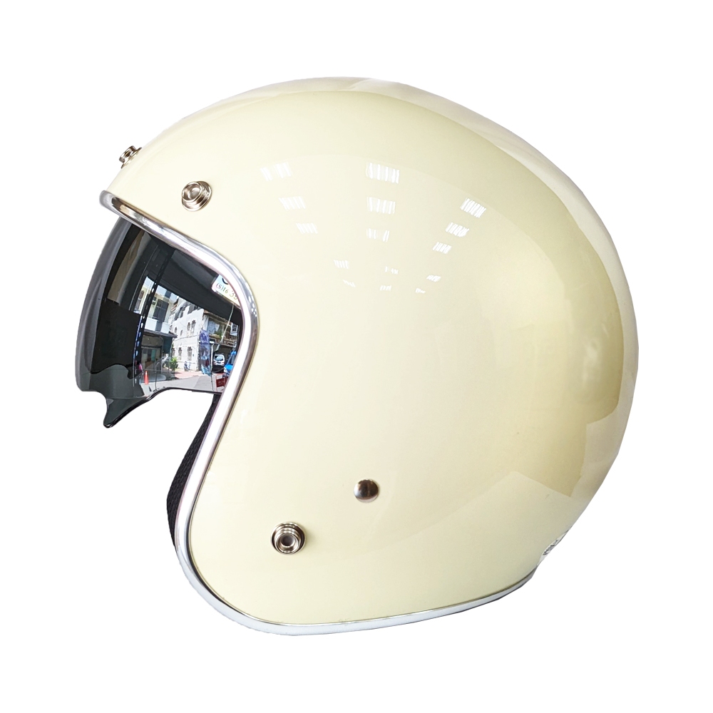 【imini-素色 銀邊條內墨鏡復古騎士帽】3/4罩安全帽｜復古帽｜內墨鏡｜銀邊條｜奶茶色｜素色｜安全帽｜莫蘭迪｜美拉德 | 蝦皮購物