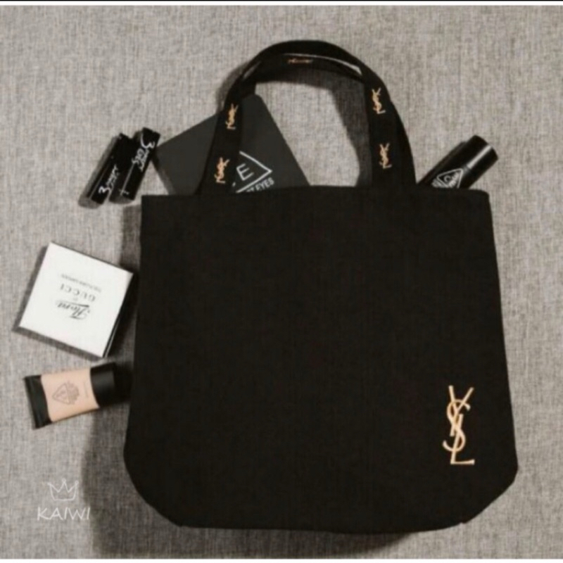 💗現貨💗日本雜誌 ️拉鍊款 ️ysl刺繡帆布包 手提包 雜誌包 | 蝦皮購物