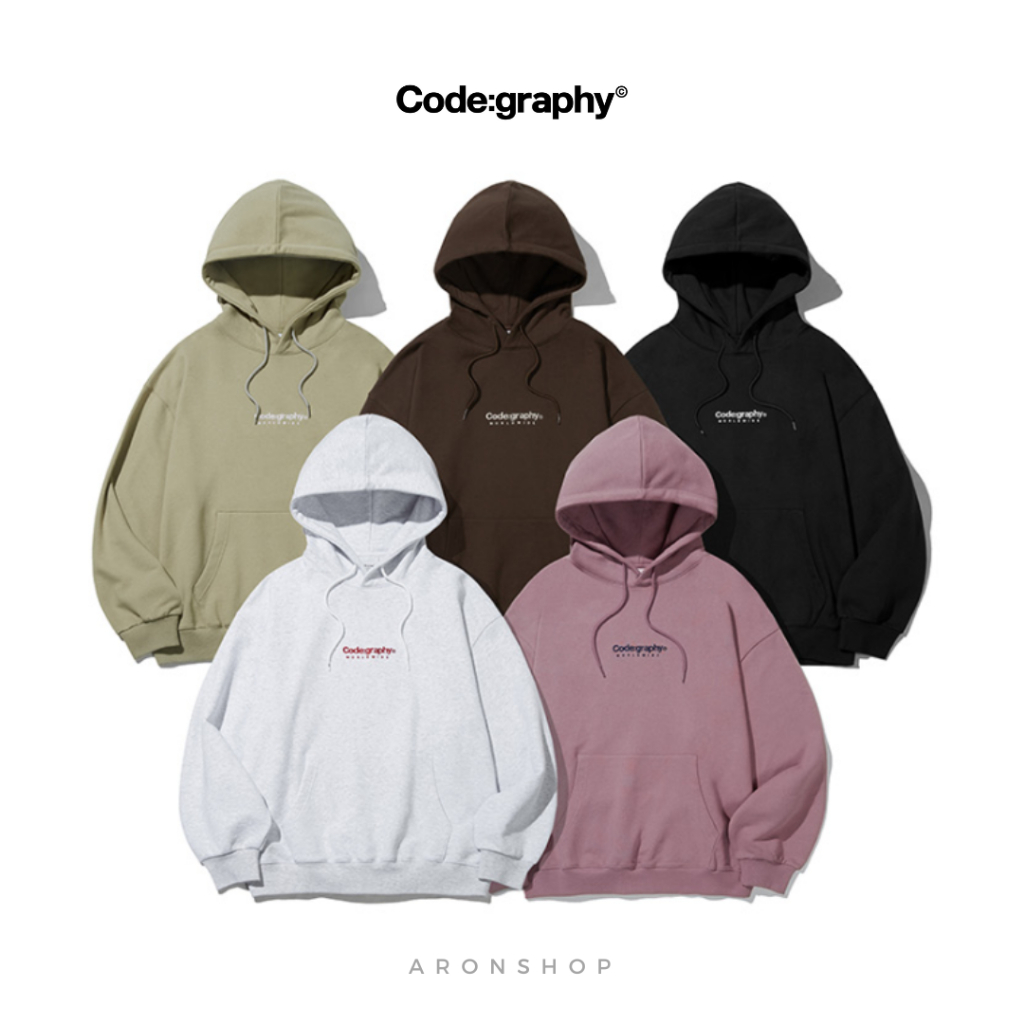 𝘼𝙍𝙊𝙉𝙎𝙃𝙊𝙋 ® CGP 長袖 | Codegraphy 小LOGO 帽T 刺繡 字體 刷毛 保暖 百搭 情侶衣 | 蝦皮購物