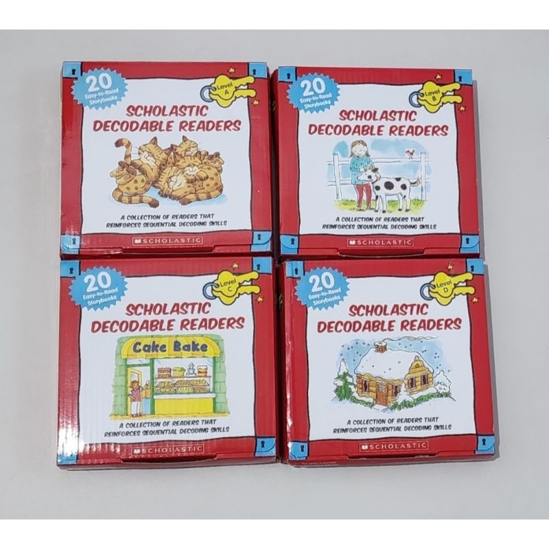 學樂自然拼讀Scholastic Decodable Readers Box Set Level A-D 4盒 點讀版 | 蝦皮購物
