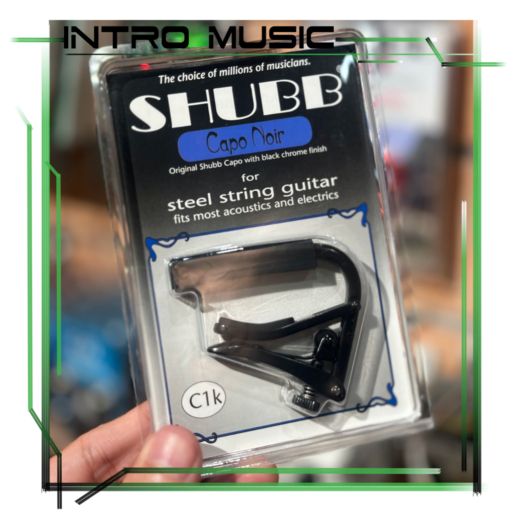 INTRO MUSIC || SHUBB 滾輪式移調夾 CAPO C1K 黃銅鍍鉻 黑色 民謠吉他 電吉他適用 | 蝦皮購物