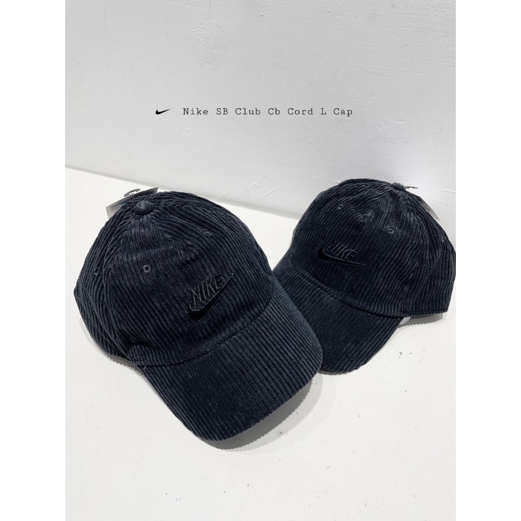 Files - 現貨 NIKE CLUB CAP 黑色 刺繡 燈芯絨 可調式 金屬扣 黑 老帽 FB5375-010 | 蝦皮購物