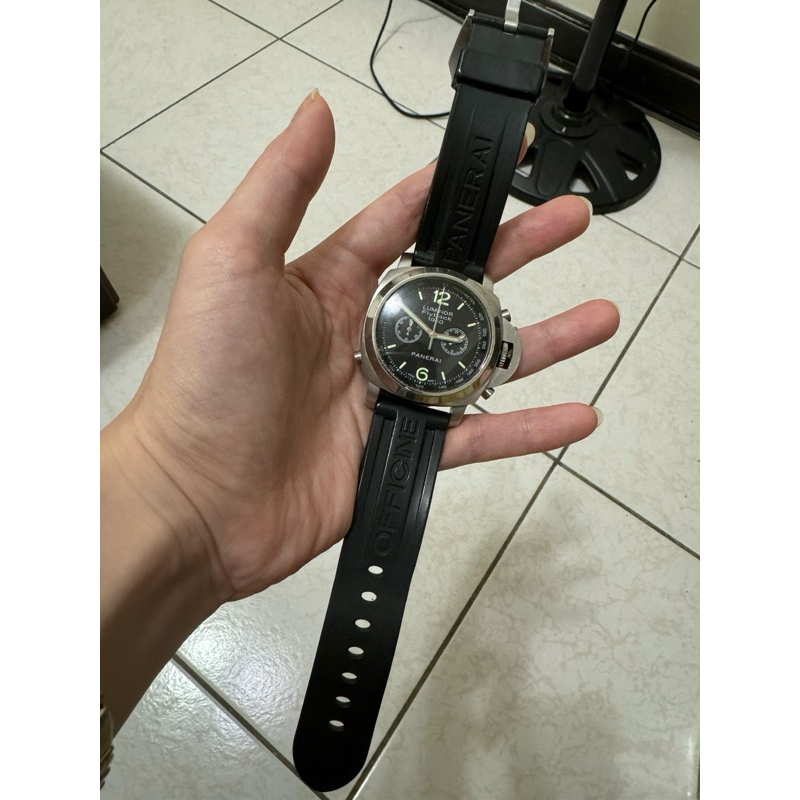 PANERAI 沛納海 手上鍊 八日鍊 GMT兩地時間 單把計時腕錶 PAM00275 PAM275 44mm | 蝦皮購物