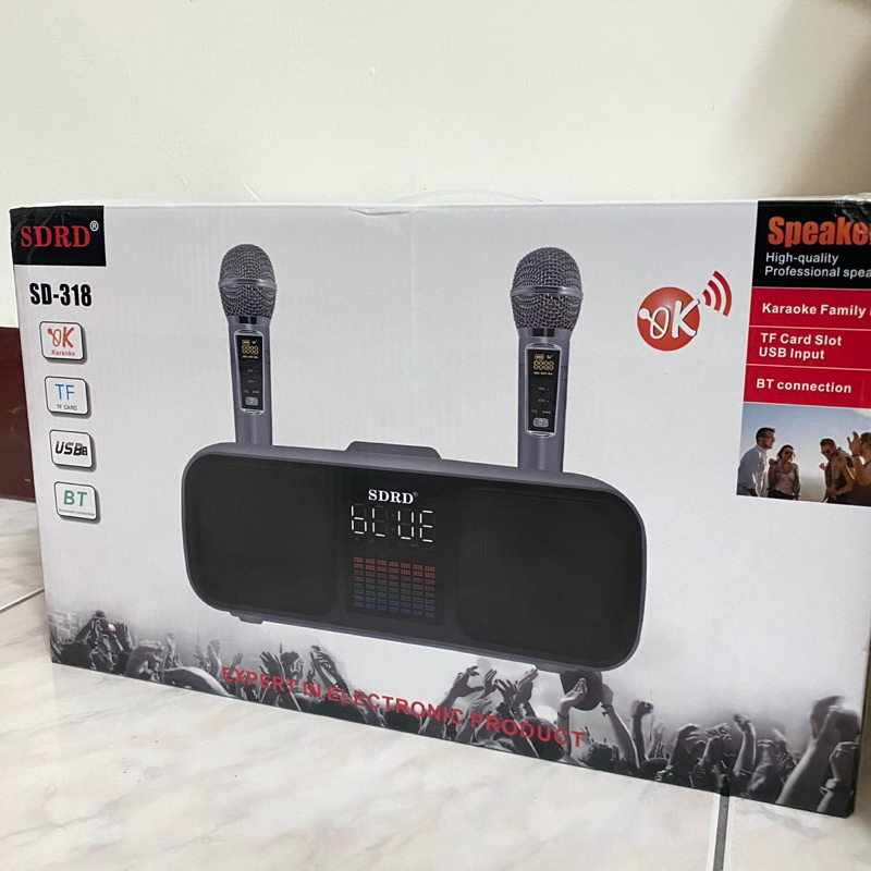 SDRD現貨 SD318 重低音音響 sdrd 雙人無線對唱ktv 藍芽麥克風 卡拉ok 露營 會議 交換禮物 | 蝦皮購物