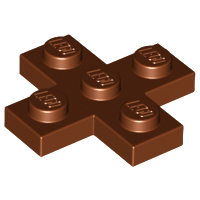 LEGO 樂高 紅棕色 3X3 Cross Plate 薄板 薄片 平板 顆粒薄板 十字 交叉 15397 | 蝦皮購物