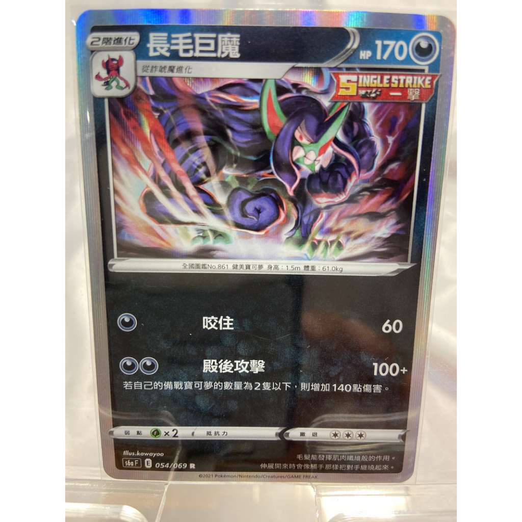 PTCG寶可夢卡牌 閃卡 長毛巨魔 s6a 054/069 R 中文版 | 蝦皮購物