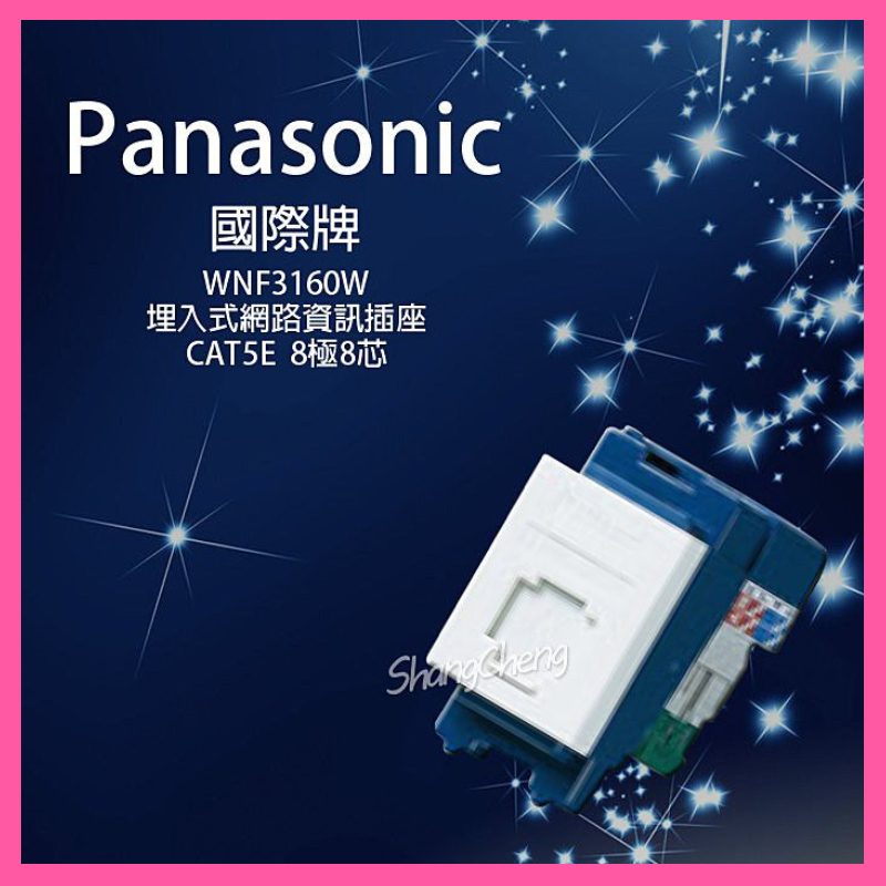 🚀蝦店隔日到貨🔥Panasonic 國際牌 NRF3160W 埋入式 單網路資訊插座 CAT5E 8極8芯 網路線 | 蝦皮購物
