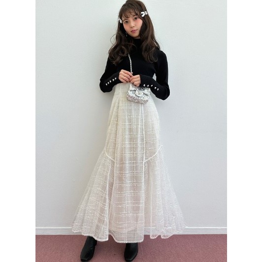 Gee 選品🌸日本代購GRL！DAZZLIN風格仙氣滿分日系網格透紗亮片魚尾裙/日系LADY/日系甜美/優雅風 | 蝦皮購物