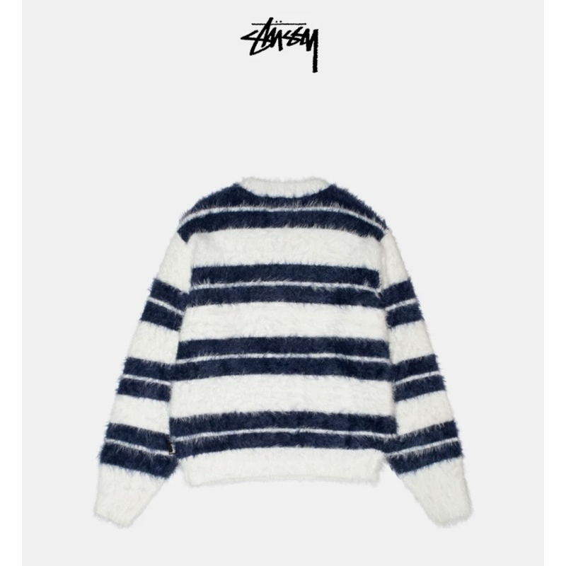 24🇺🇸STUSSY HAIRY STRIPE CREW SWEATER 馬海毛毛衣復古條紋 24🇺🇸STUSSY HAIRY STRIPE CREW SWEATER 馬海毛毛衣復古條紋