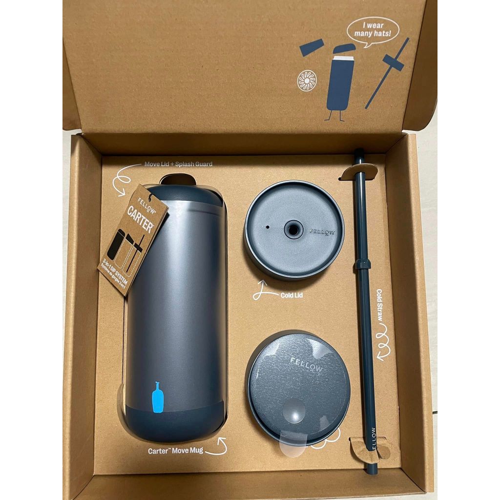 藍瓶咖啡 Blue Bottle Fellow Carter Mug Bundle 16oz 保溫瓶 吸管 三用 禮盒 | 蝦皮購物