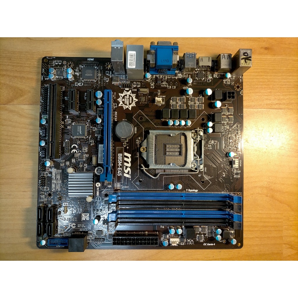 A.1150主機板-MSI B85M-E45 DDR3雙通道 第四代i3/i5/i7 PCIe USB3.0直購價450 | 蝦皮購物