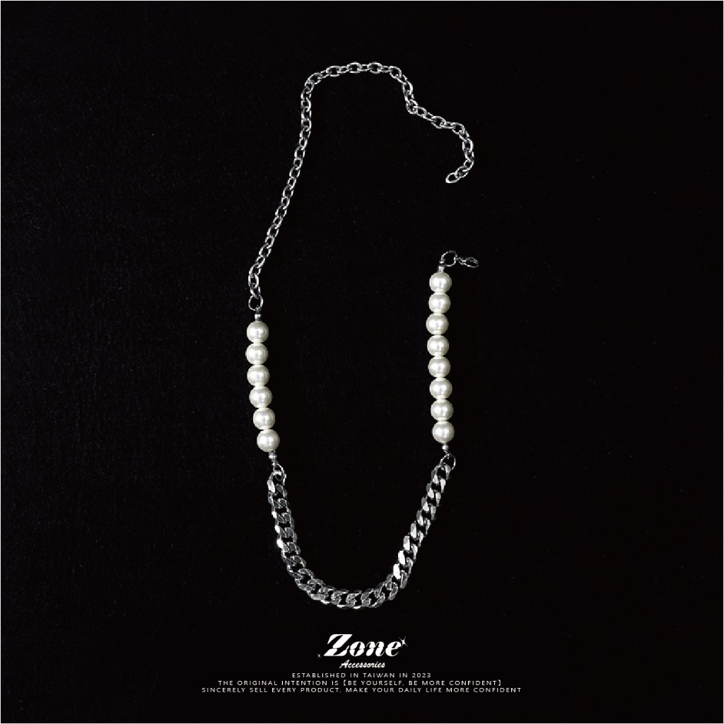 【OTIS】 | 『現貨』珍珠段接項鍊 / 美式嘻哈街頭 / 鈦鋼 / 項鍊 / Z026 | 蝦皮購物