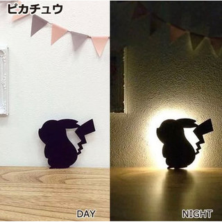 Pikachu Wall Light 寶可夢 皮卡丘 剪影 夜燈 感應 聲音 可愛 日本製 必收藏 日本帶回 | 蝦皮購物