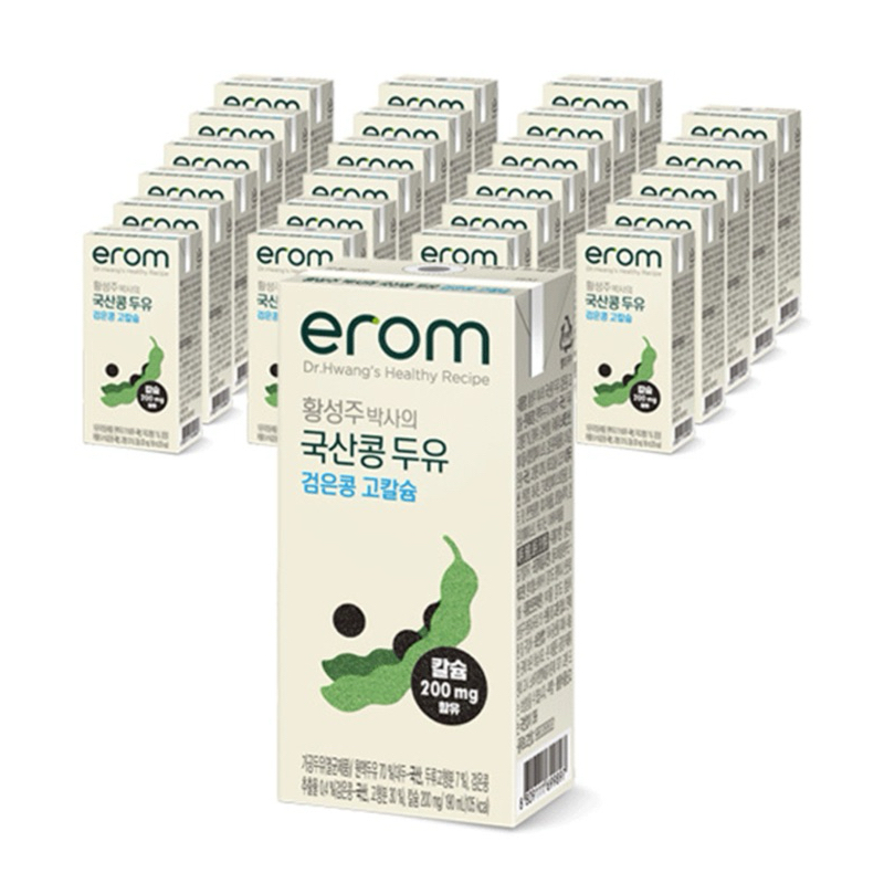 韓國erom 韓國大豆 高鈣黑豆奶(有糖/無糖）190ml (16入/20入) | 蝦皮購物