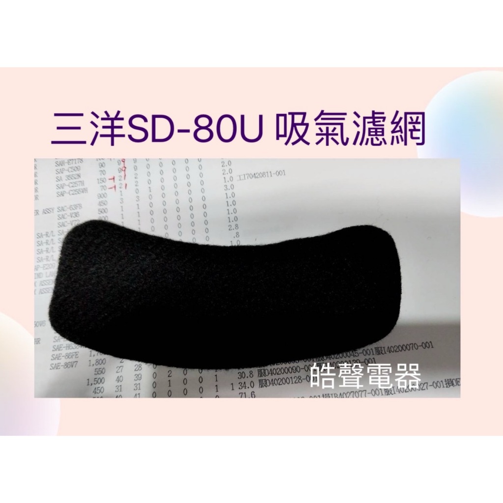 現貨 三洋SD-80U SD-76U SD-80U8 SD-85U SD-86U吸氣濾網 進氣濾網【皓聲電器】 | 蝦皮購物