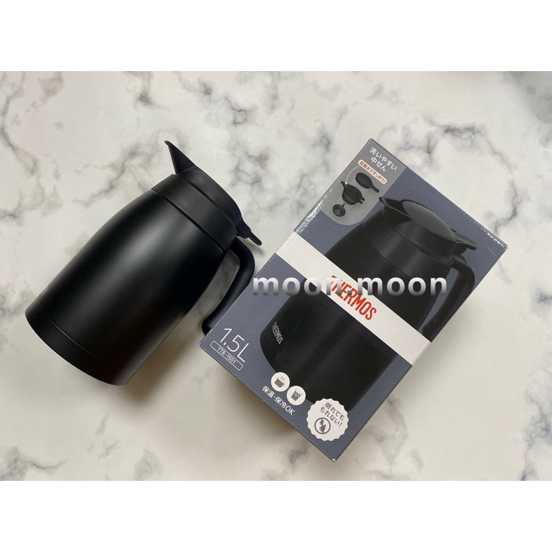 日本限定色 THERMOS 膳魔師保溫壺 TTB-1501系列 TTB-1501-MTBK 保温保冷 桌上提倒式 霧黑色 | 蝦皮購物