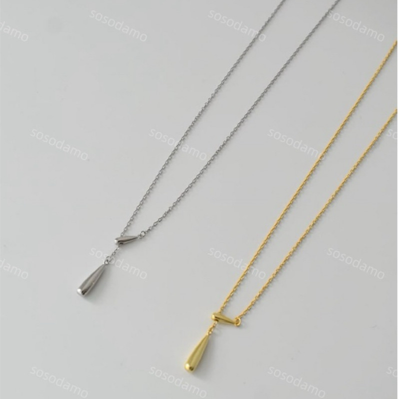 【金色24H出貨】出口日本 S925純銀 日雜風可調節水滴項鏈 鎖骨鏈 毛衣鏈 日牌飾品 配飾 銀飾 純銀項鏈 | 蝦皮購物