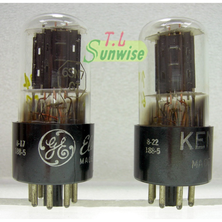 6SN7 ︽NO:4937 美國 GE 6SN7 GT 1對 真空管 ( VT-231 ) 黑屏 40年代除氣片 已配對 | 蝦皮購物