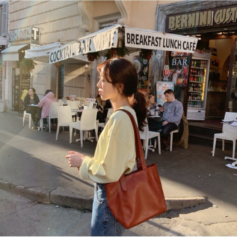 現貨在台。全新韓國98doci 98度c New York Matt 楓葉紅 肩背包 托特包 方包 98DOCI | 蝦皮購物