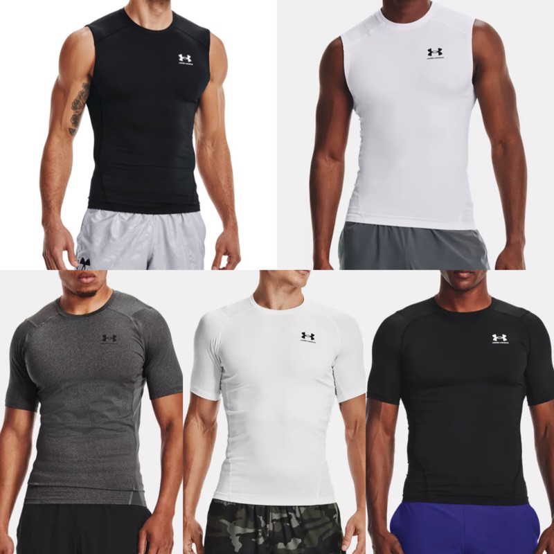 現貨 Ua 短袖 無袖 背心 緊身衣 運動排汗 白 黑 灰 緊身衣1361518 1361522 001 100 090 | 蝦皮購物