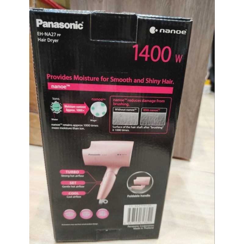 ＜免運 全新 當日出貨＞Panasonic 國際牌 奈米水離子吹風機（EH-NA27-PP）粉色 | 蝦皮購物