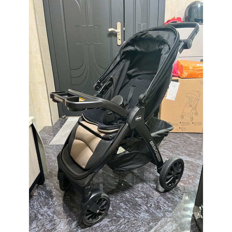 [已售出]Chicco Bravo Primo 特仕版 龐貝黑棕 可折疊 戰車型 推車 限面交 | 蝦皮購物
