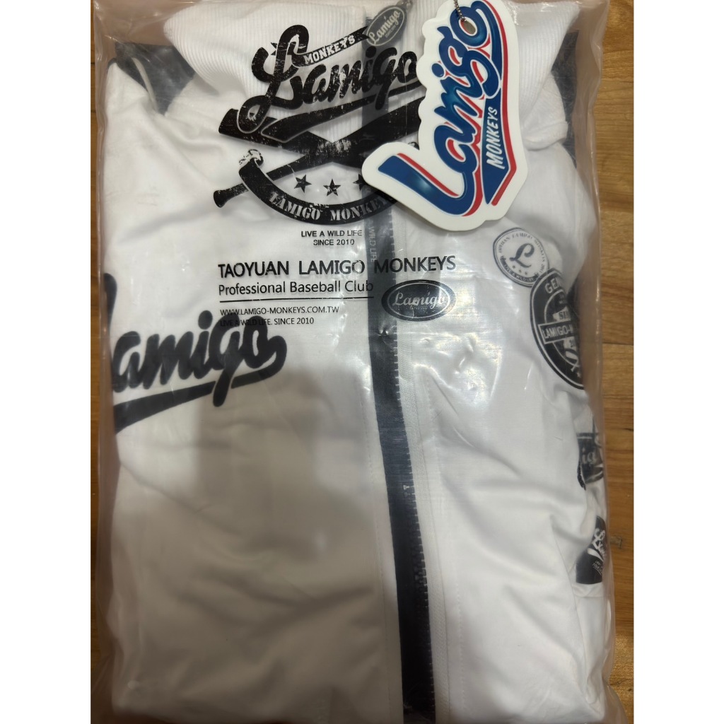 桃猿Lamigo Monkeys男運動夾克 白XL | 蝦皮購物