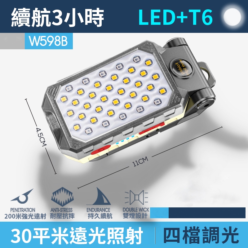 【多功能強磁工作燈 W599 W598 】 LED工作燈 強磁工作燈 高亮工作燈 強光工作燈 掛鈎工作燈 紅藍警示燈 | 蝦皮購物