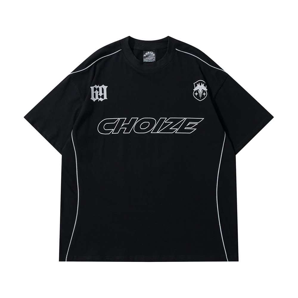 [ zzStore ] 【現貨速出】Choize 微反光 復古 球衣感 短袖 寬鬆 OVERSIZE 暗黑 美式 街頭 | 蝦皮購物