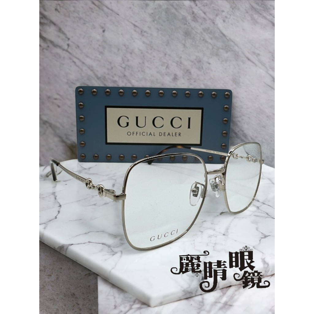 【現貨】麗睛眼鏡 GUCCI【可刷卡分期】古馳 GG0883OA 銀色 倪妮同款 佘詩曼同款 光學眼鏡 GUCCI馬銜扣 | 蝦皮購物