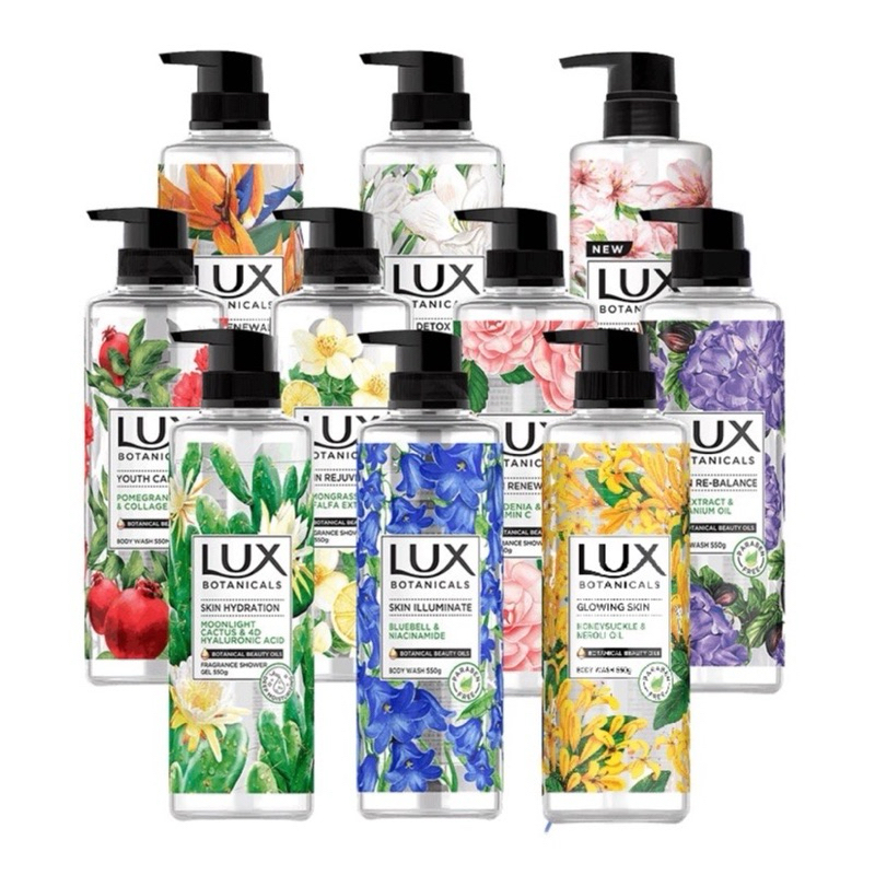 LUX麗仕 香氛香水植萃精油沐浴露 550g 小蒼蘭 藍風鈴 月光仙人掌 雪松櫻花 天竺葵與石榴 檸檬草與麝香 | 蝦皮購物
