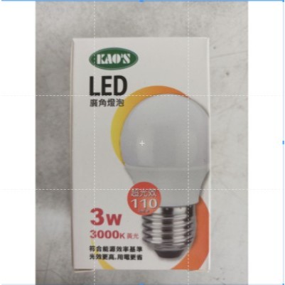 大林電子 】KAO'S LED燈泡 KA003 E27 3W 黃光 | 蝦皮購物