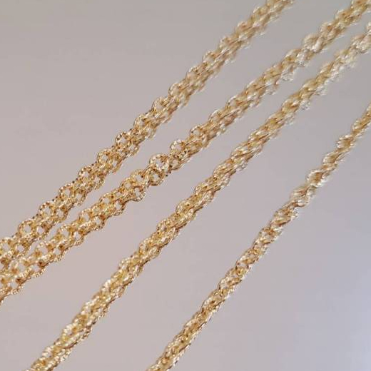 J060 14K包金 小壓花鍊條 『金』『2.4mm』『50cm』 | 蝦皮購物