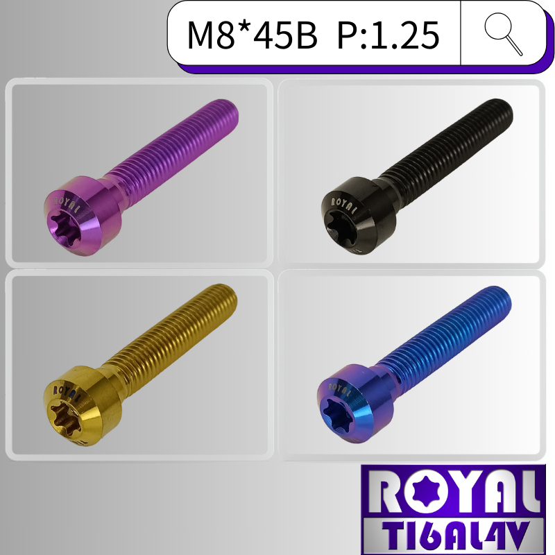 【瘋螺絲】ROYAL 鈦合金螺絲★ M8*45B P:1.25 錐形螺絲★64鈦/鈦合金螺絲★ 出貨附發票 ★四色可選 | 蝦皮購物