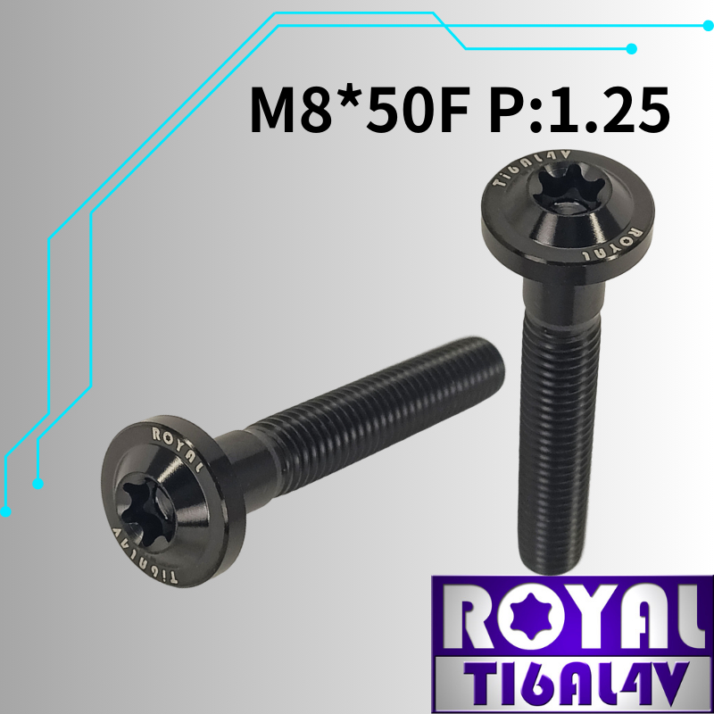 【瘋螺絲】ROYAL 鈦合金螺絲★ M8*50F P:1.25 飛碟頭螺絲★64鈦/鈦合金螺絲★ 出貨附發票 ★帝王黑 | 蝦皮購物