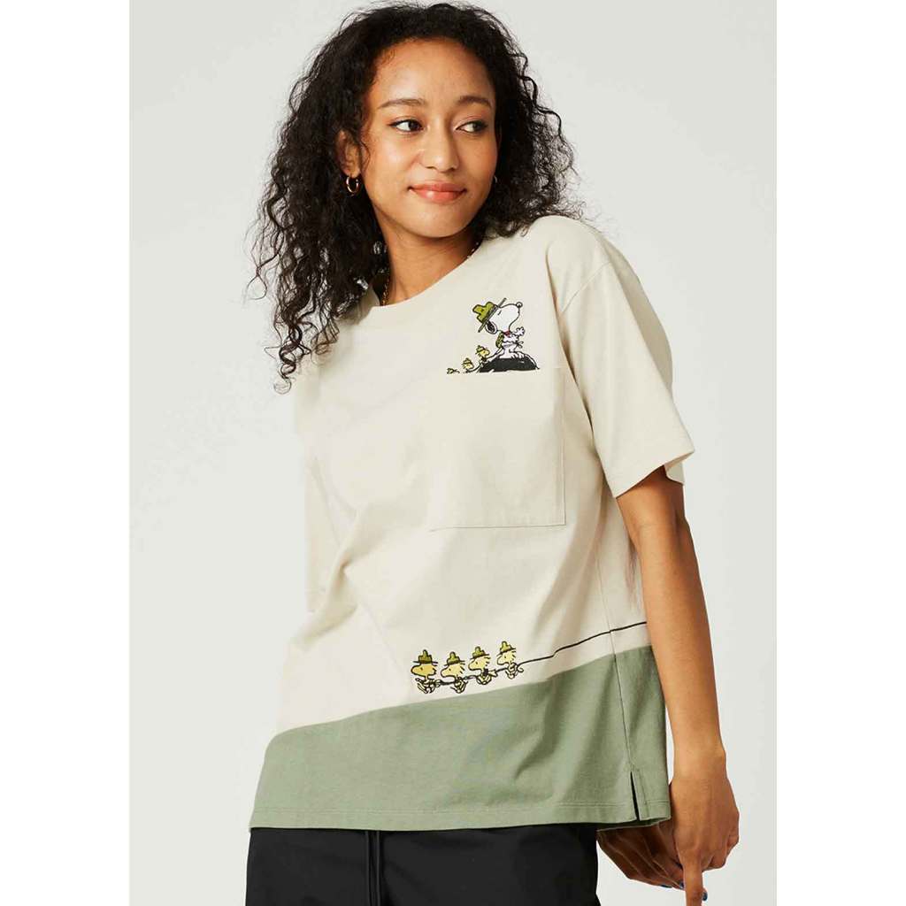 《現貨》日本 graniph X snoopy Peanuts 史努比 糊塗塌客 拼接 刺繡 短袖上衣 | 蝦皮購物