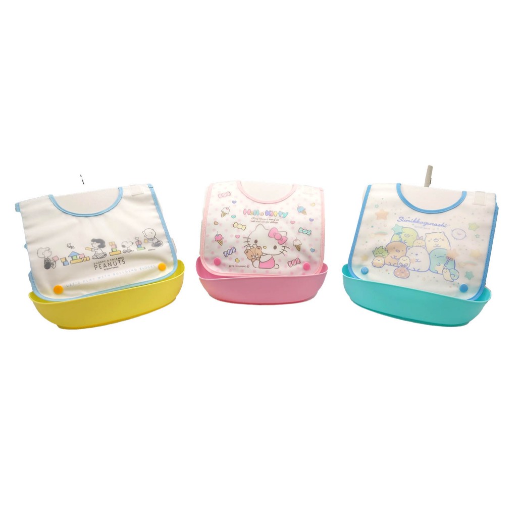 【OSK】日本製 SNOOPY 三麗鷗 KITTY 角落生物 防水立體圍兜 圍兜 可拆 方便清潔 柔軟 非紡織品 | 蝦皮購物