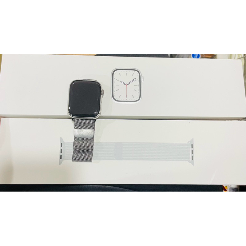 蘋果原廠 公司貨 Apple Watch Series 7 S7 45MM LTE版 不鏽鋼 銀 A2478 | 蝦皮購物