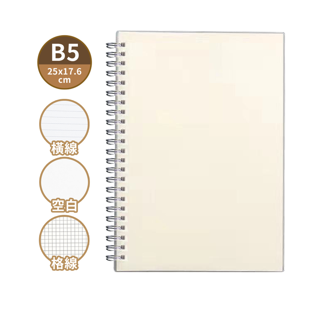 線圈筆記本 A5/B5【ARZ】【D249】空白 網格 橫線 記事本 牛皮筆記本 旅行手帳 記帳簿 線圈本 側翻本 畫本 | 蝦皮購物