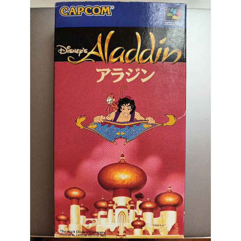 日版現貨 迪士尼 阿拉丁 Aladdin 超級任天堂 卡帶 書盒完整 超任 sfc Disney CAPCOM | 蝦皮購物