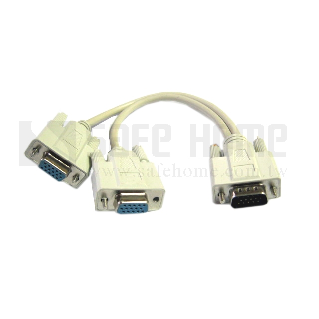 D-SUB VGA Splitter 分接線分配線 一公分二母/一公接二母轉接線 可同時顯示 CC0210 | 蝦皮購物