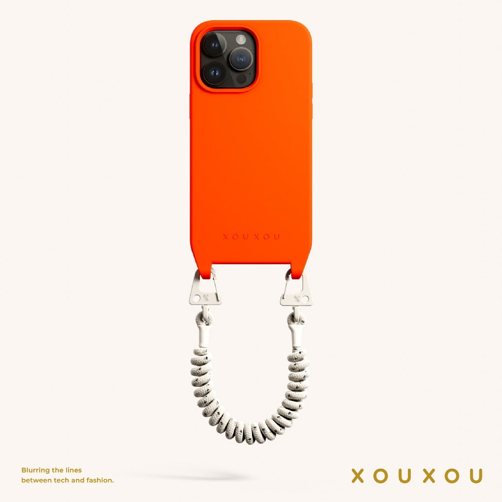 XOUXOU / 捲線安全掛繩手機殼組-霓虹橘Neon Orange | 蝦皮購物