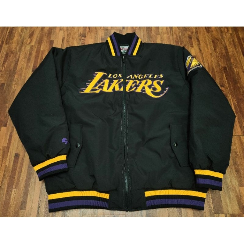 NBA LAKERS 湖人隊 拉鏈 棒球外套 夾克 大尺碼 尺寸XL~2XL | 蝦皮購物