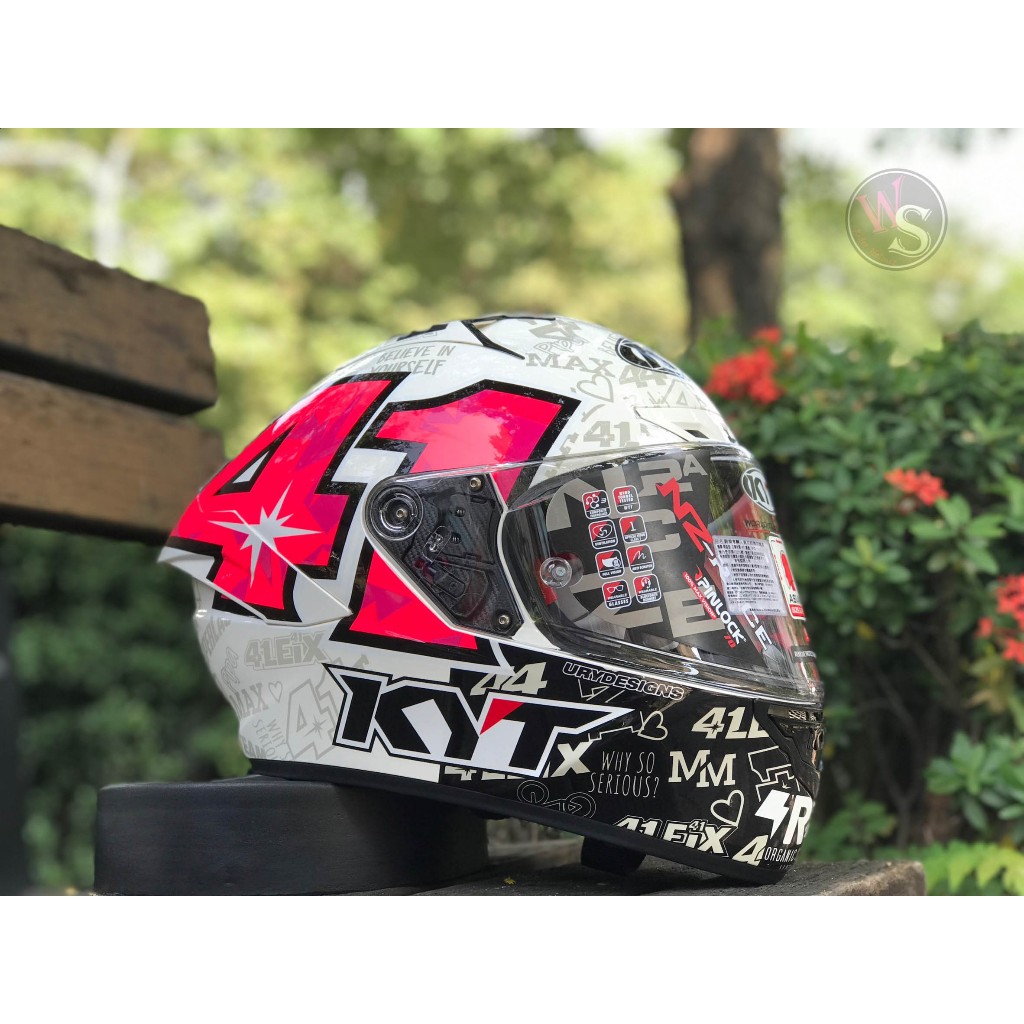 🔥現貨🔥 台南WS騎士用品 KYT NZRACE #41 大E 白 KYT全罩 FIM認證 高規格全罩 motogp選手 | 蝦皮購物