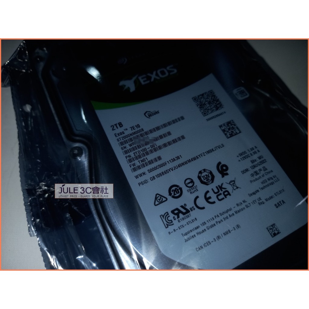 JULE 3C會社-希捷Seagate【Exos】2TB 3.5吋 企業級/ST2000NM000B/新品/桌上型 硬碟 | 蝦皮購物
