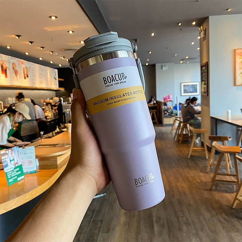 【BOACUP】SGS檢驗合格 陶瓷內膽 雙飲保溫杯 手提冰壩杯 雙層不鏽鋼 冰霸杯 304不鏽鋼保溫杯 咖啡杯 保溫杯 | 蝦皮購物