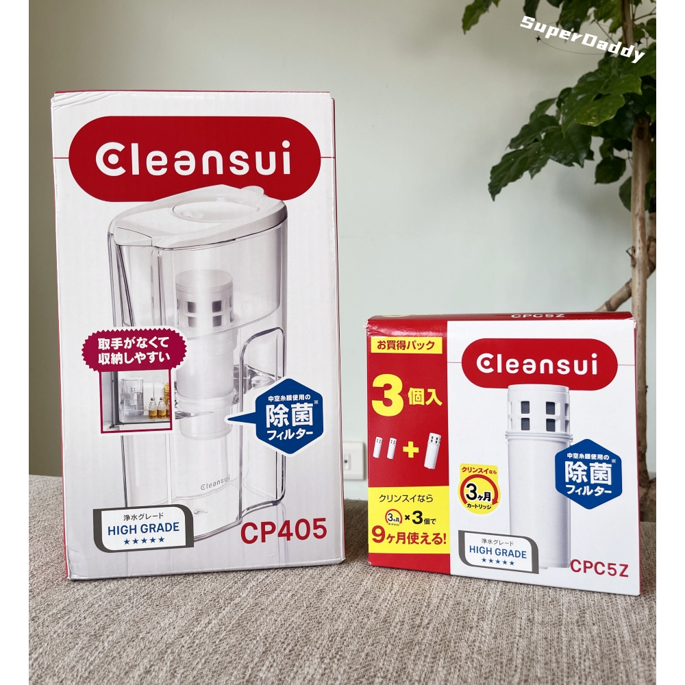 [日本原裝]三菱Cleansui CP405-WT 壺式淨水器(附高效濾芯一顆)，高效除氯除菌濾水壺，原裝進口，附發票。 | 蝦皮購物