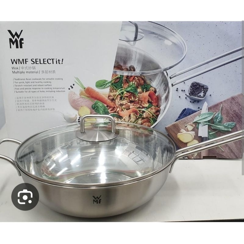 限量特價全新! 原價8980！ 專櫃 德國精品 WMF SELECTit！多層不繡鋼炒鍋30cm 中華炒鍋含鍋蓋 容量大 | 蝦皮購物